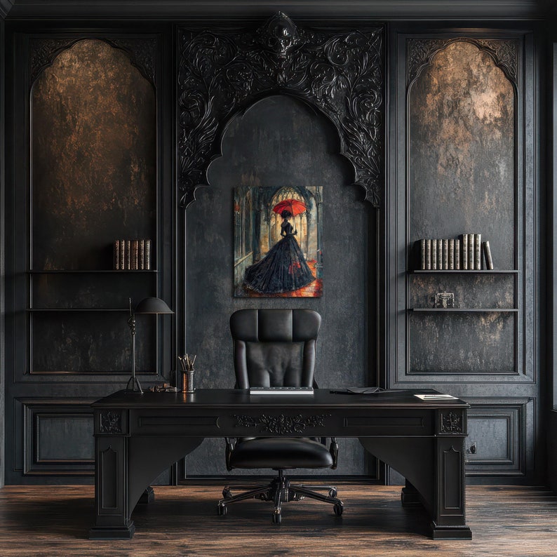 Gothic Bride Red Umbrella Digital Art Print | 16x20" Digital Download ...