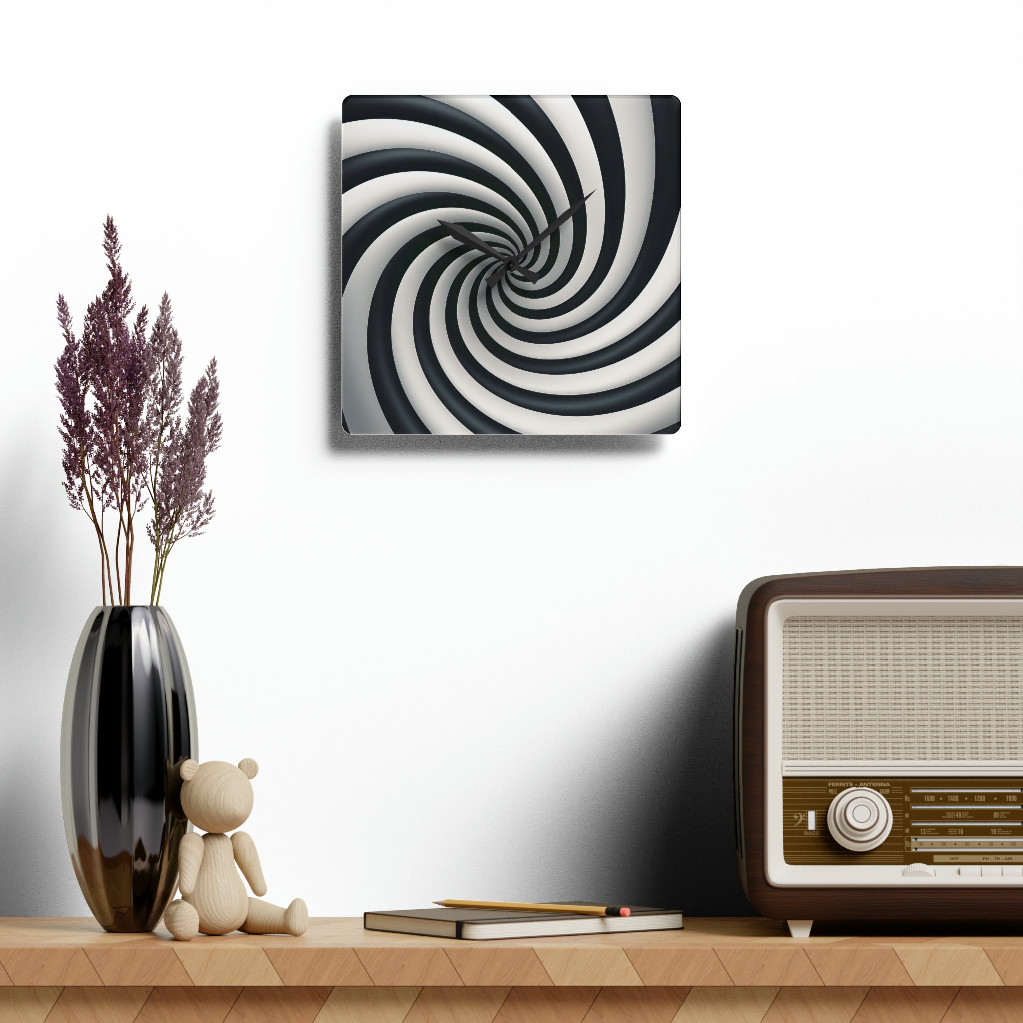 Optical Illusion Spiral Notebook Black & White Dynamic - Etsy