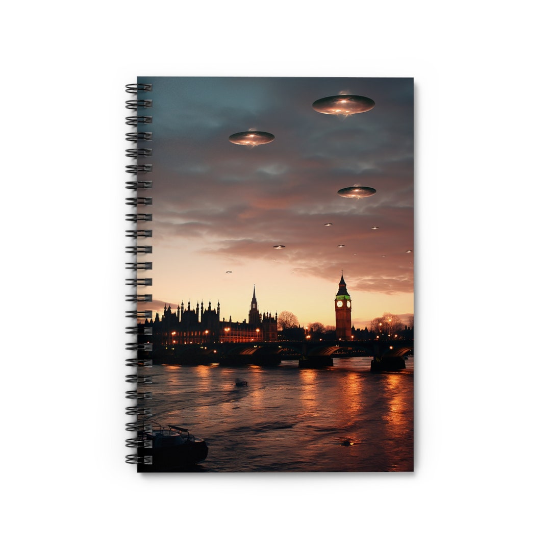 UFO Alien Invasion Spiral Notebook Eerie Extraterrestrial - Etsy