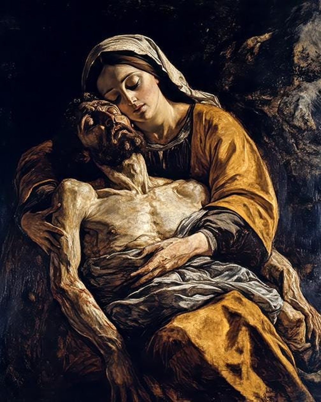 Sacred Pietà Digital Art Print | Religious Wall Decor | Devotional Gift ...