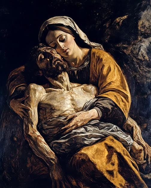 Sacred Pietà Digital Art Print | Religious Wall Decor | Devotional Gift ...