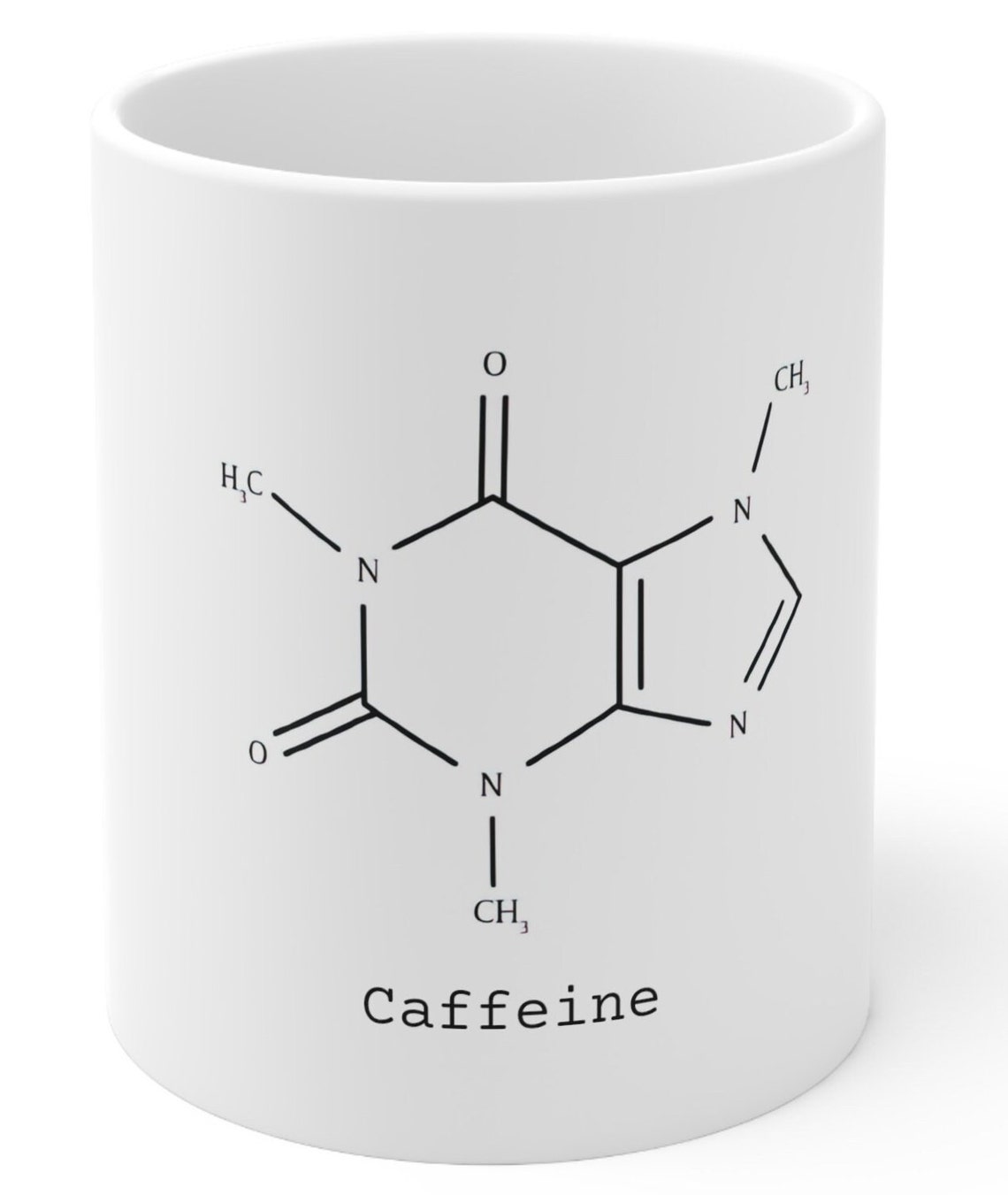 Caffeine Chemical Formula Coffee Mug - Ceramic Cup With Molecular ...