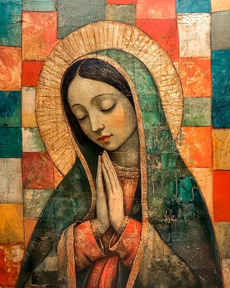 Our Lady of Guadalupe Impressionist Digital Art Print | Mexican ...