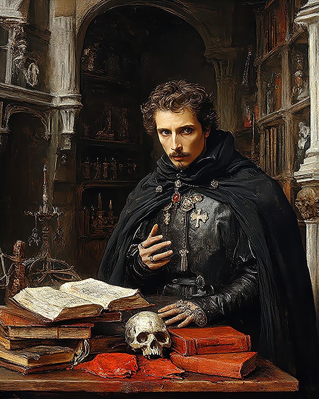 Gothic Count Digital Art Print | Dark Academia Wall Decor | Vintage ...