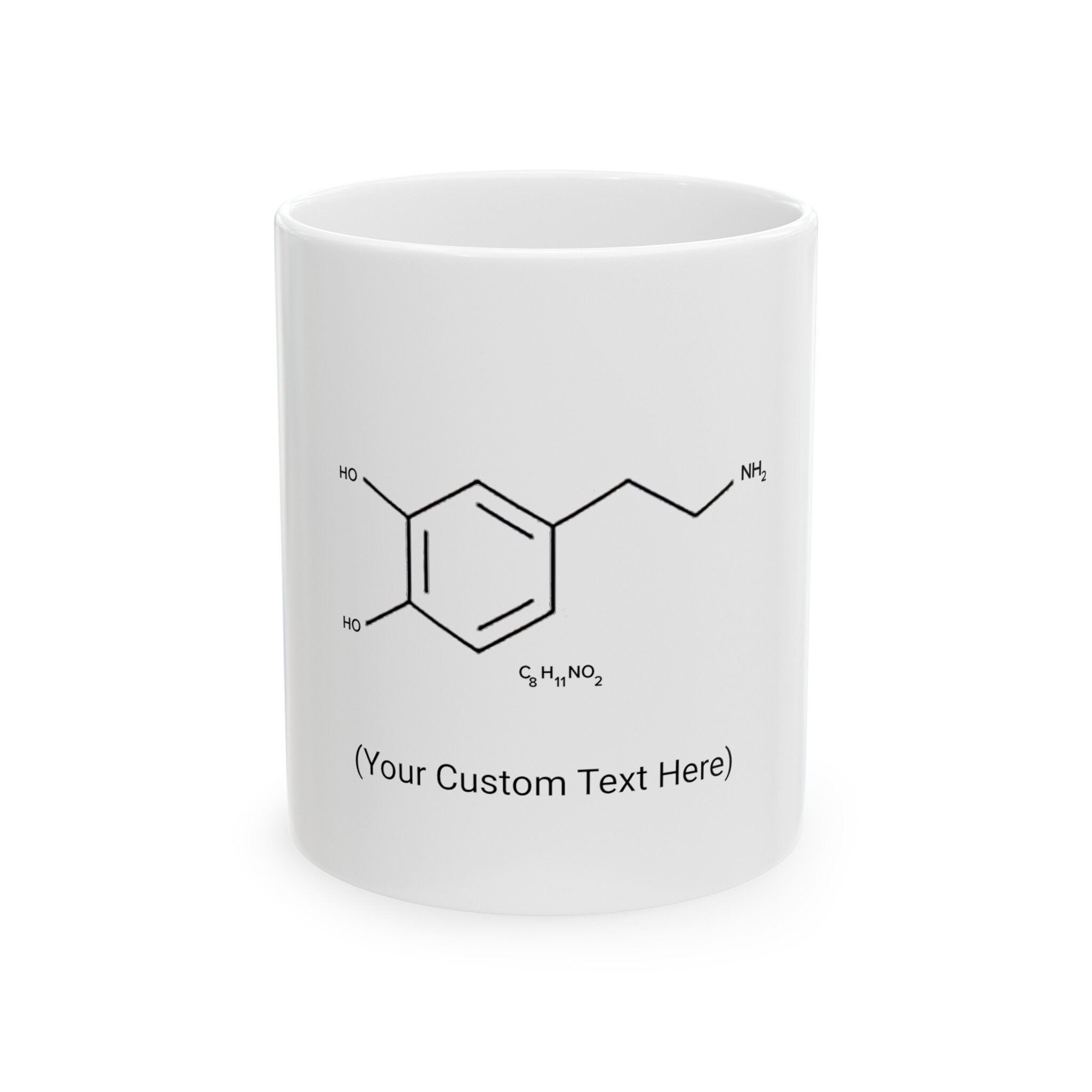 Custom Text Dopamine Chemical Formula Coffee Mug Ceramic Cup With Molecular Structure Gift for ...