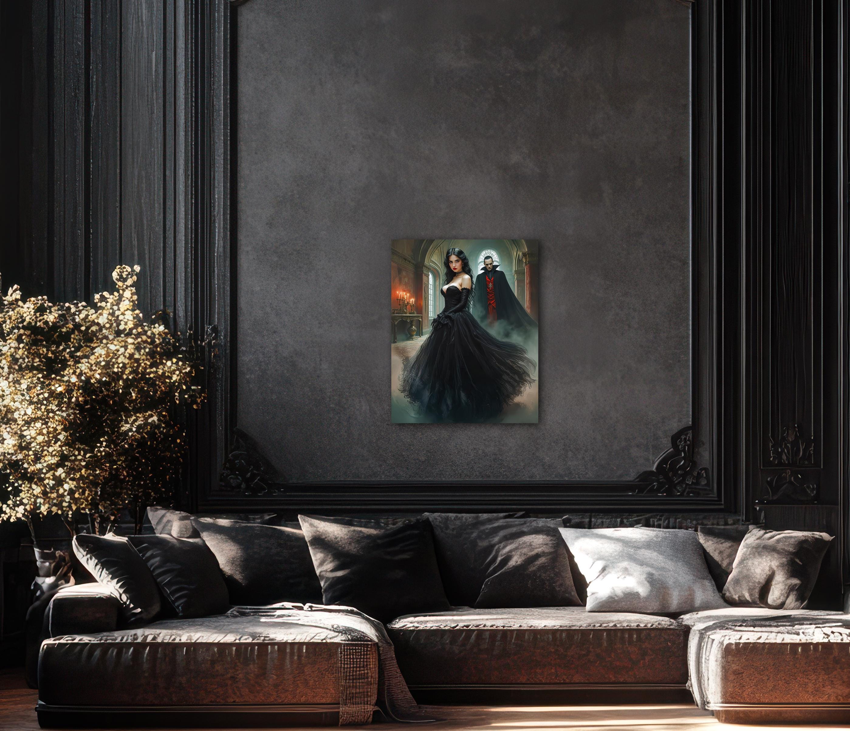 Vampire Lovers Digital Art Print | Gothic Count & Dark Bride Wall Decor ...