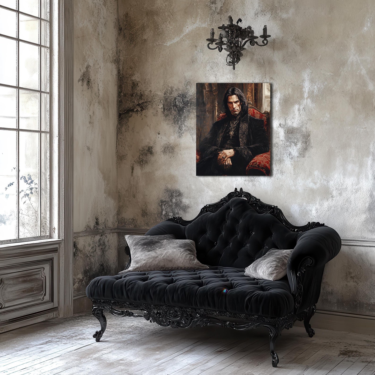 Gothic Vampire Count Portrait Digital Art Print | Dark Fantasy Dracula ...