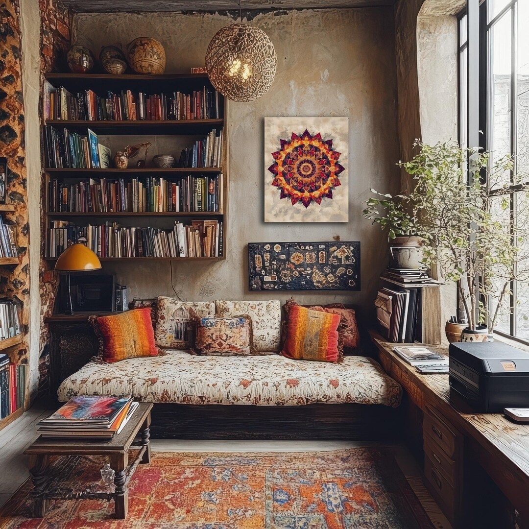 Bohemian Mandala Digital Art Print | Sacred Geometry Wall Art ...