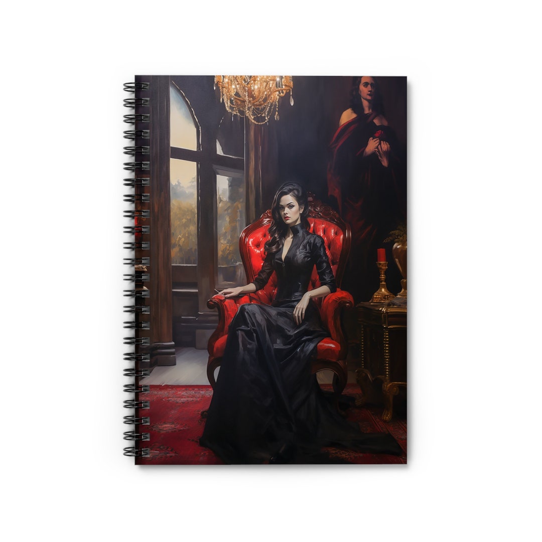 Gothic Vampire Bride in Red Leather Chair Spiral Notebook - Etsy