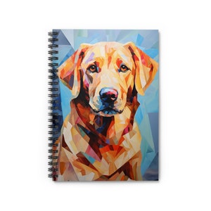 Cubist Golden Lab Notebook - Artistic Dog Lover's Delight, Dog Mom Gift ...