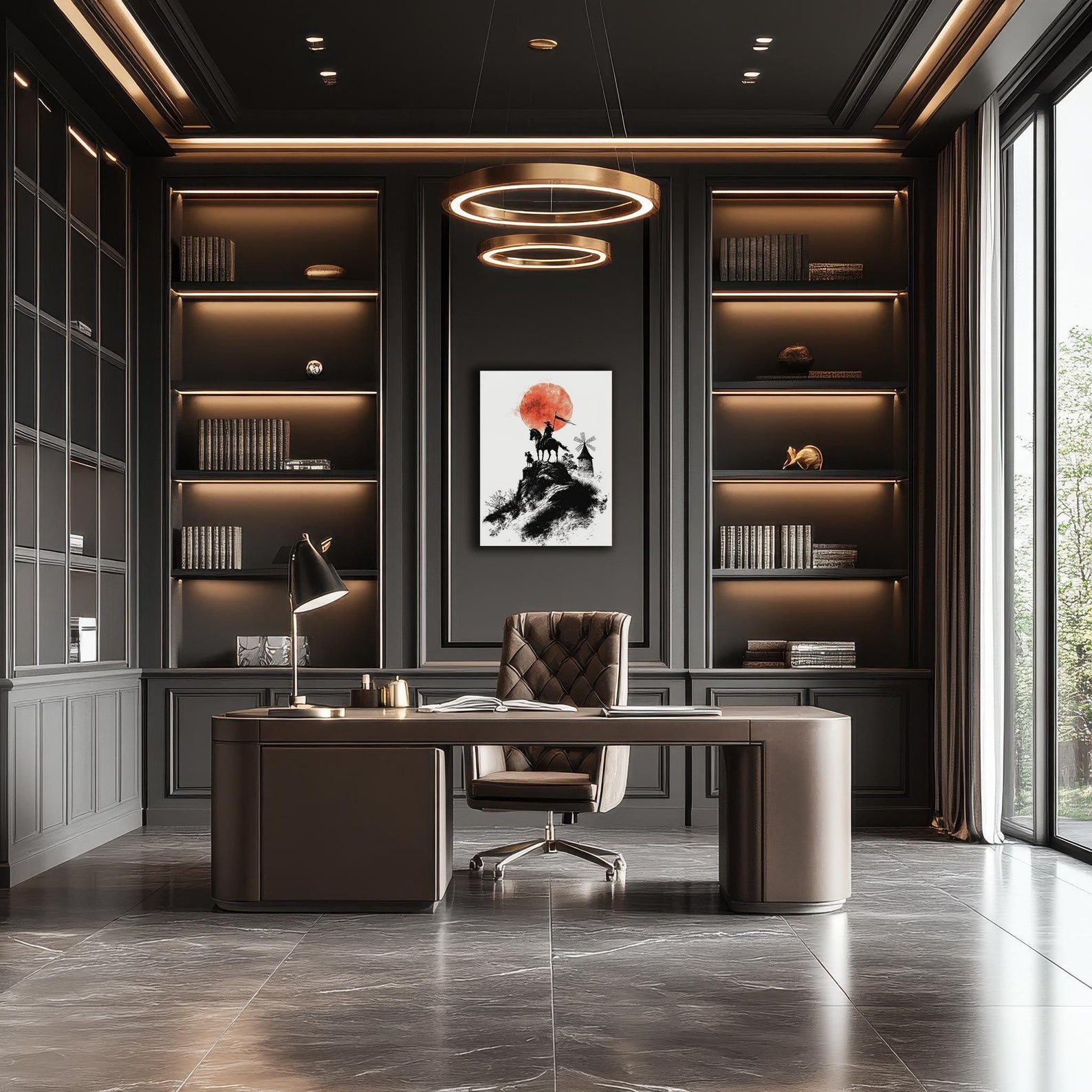 Don Quixote & Sancho Panza Digital Art | Red Sun La Mancha Digital ...