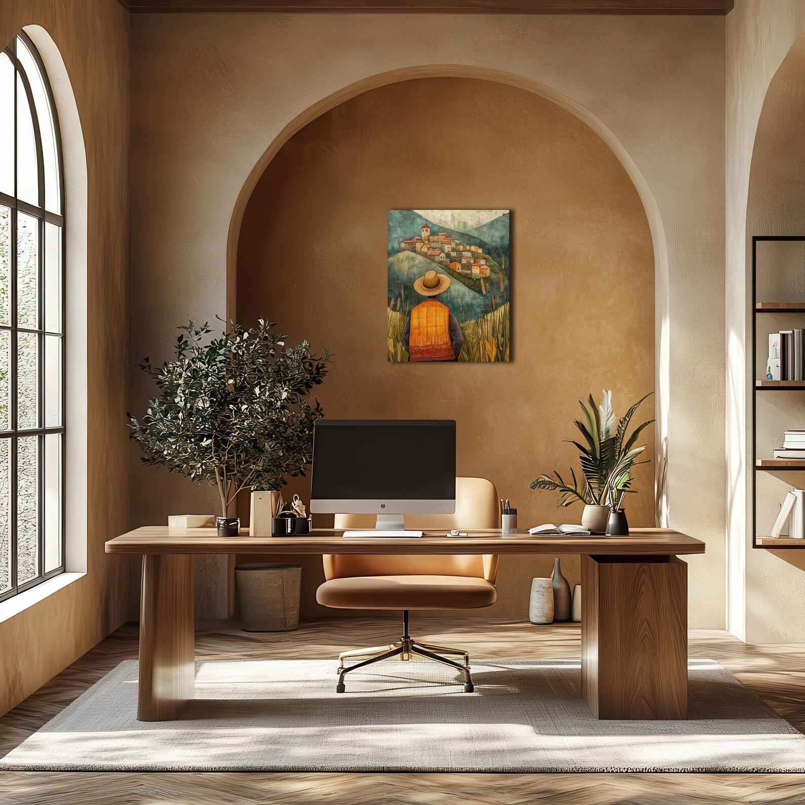 Vibrant Peruvian Village Landscape Digital Print | 12x15in Andean Art ...