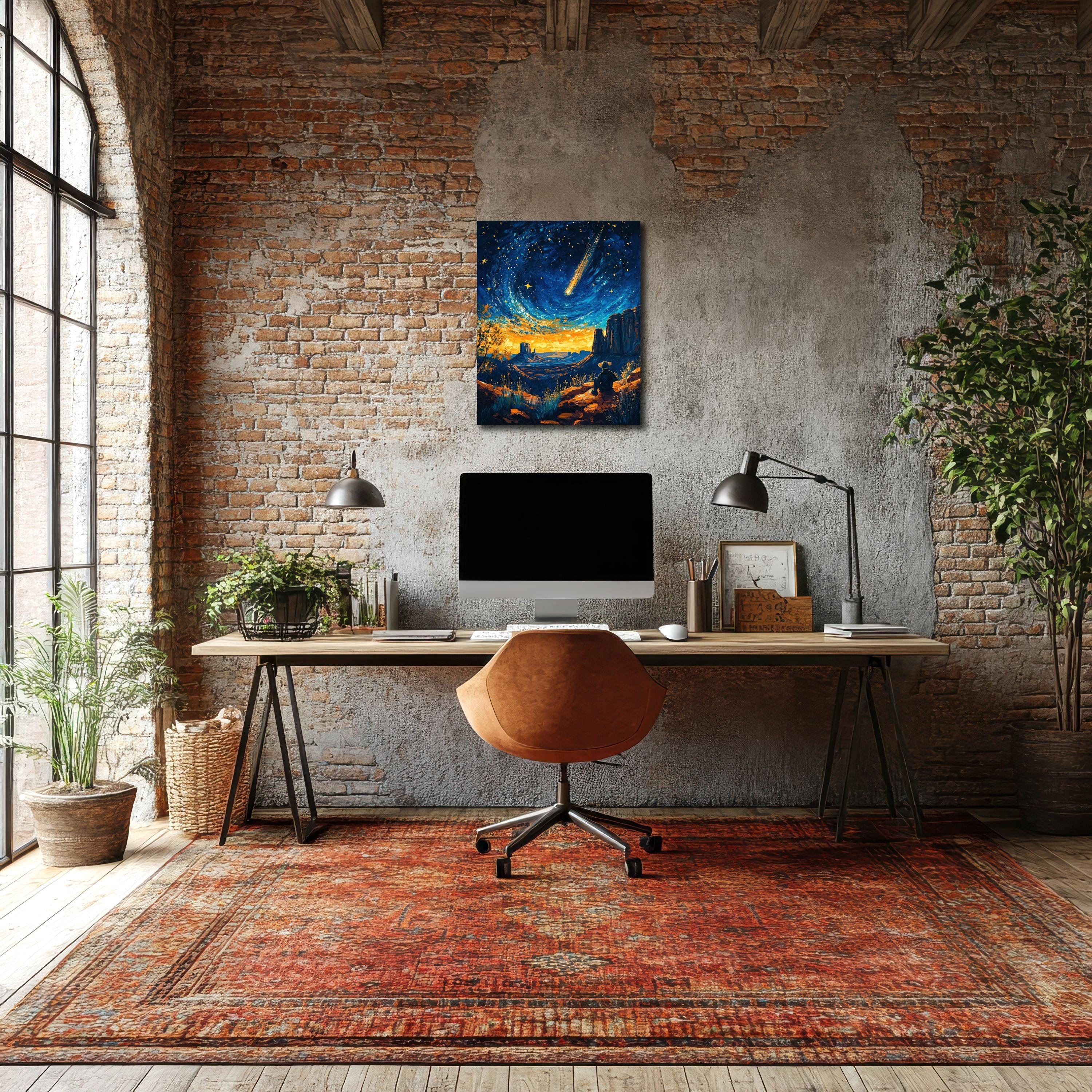 Celestial Southwest Starry Night Digital Art Print | 16x20" Digital ...