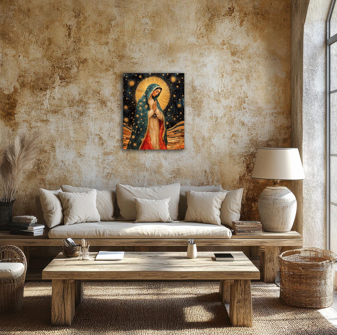 Virgin of Guadalupe Digital Art Print, Celestial Madonna Wall Art ...