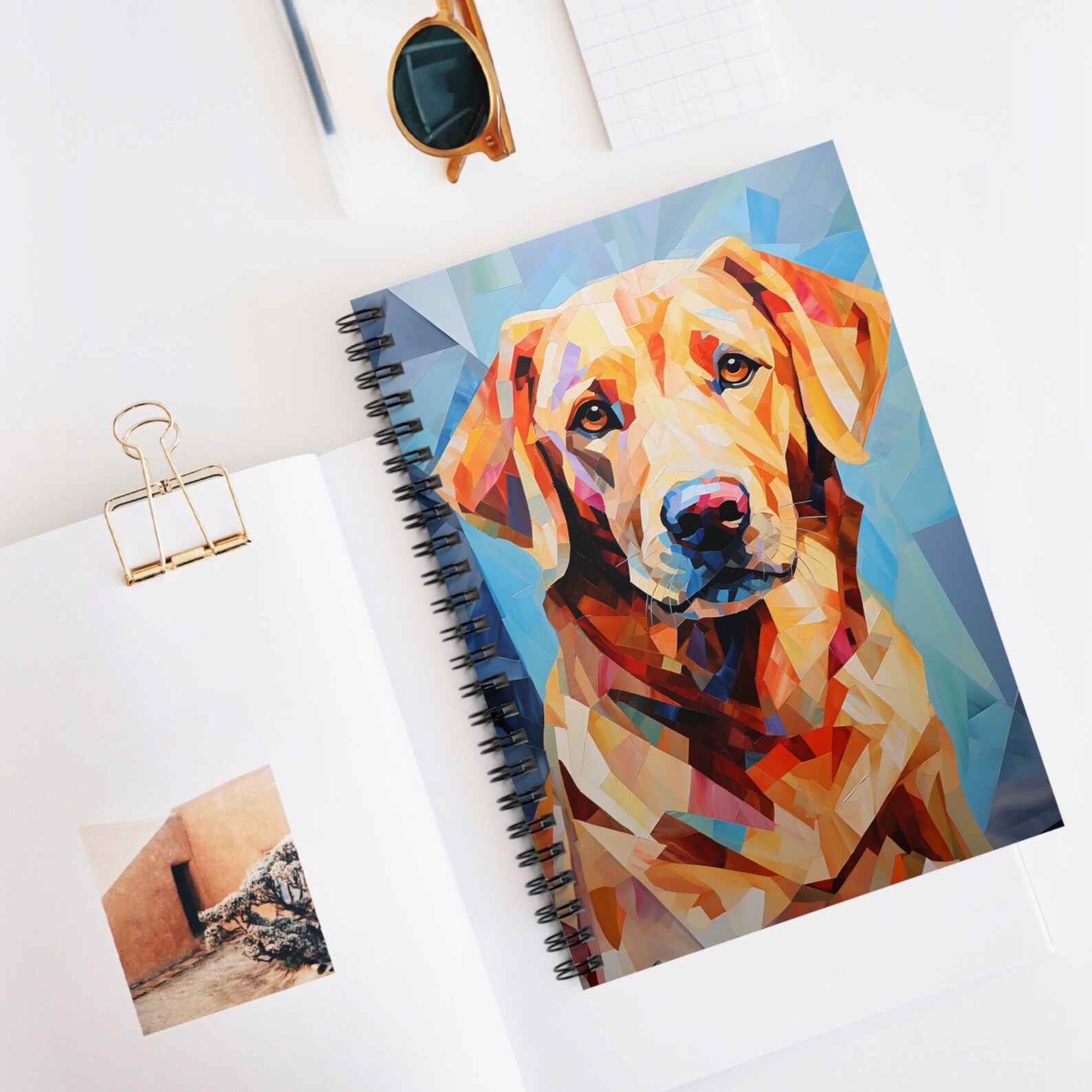 Cubist Golden Lab Notebook - Artistic Dog Lover's Delight, Dog Mom Gift ...