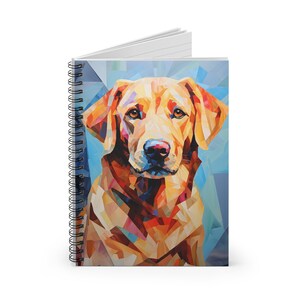 Cubist Golden Lab Notebook - Artistic Dog Lover's Delight, Dog Mom Gift ...