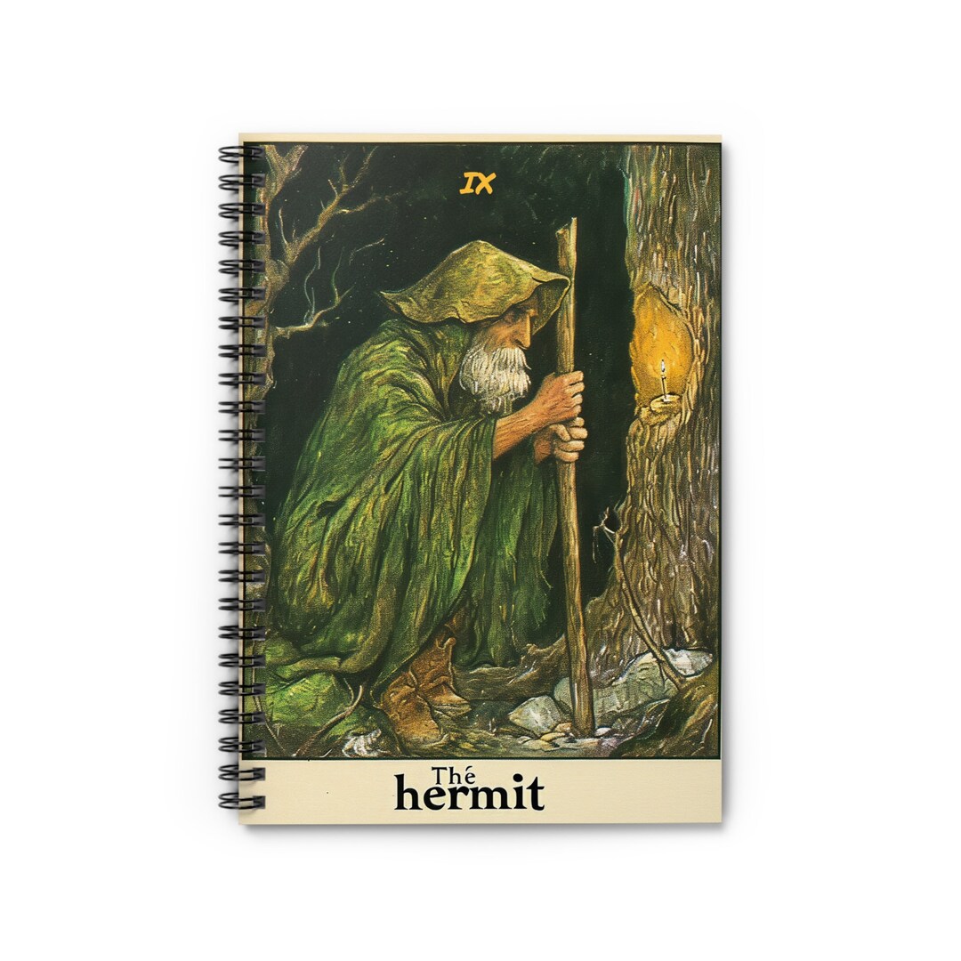 The Hermit Tarot Card Spiral Notebook Major Arcana Inspired Journal ...