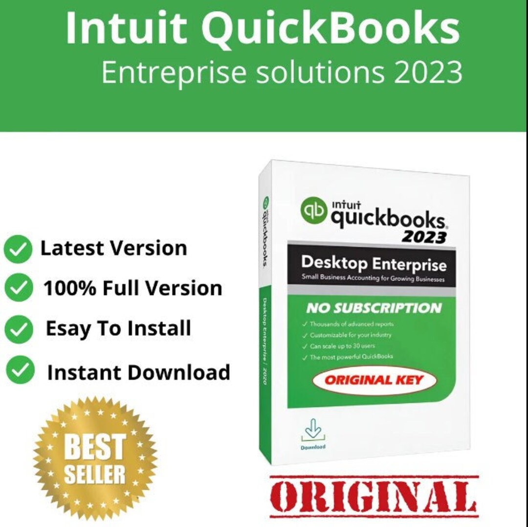 Intuit Quickbooks Desktop Enterprise 2023 One Year Activation - Etsy