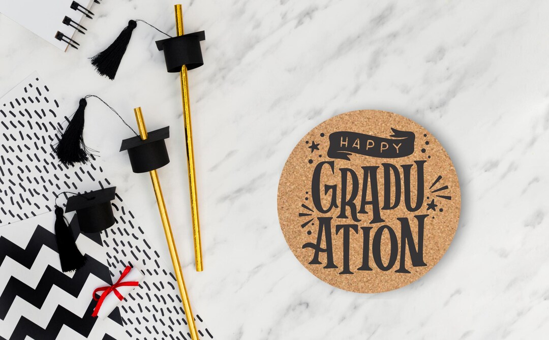 Graduation Coasters, College Graduation Gift, Set of 6, Cork Coaster ...