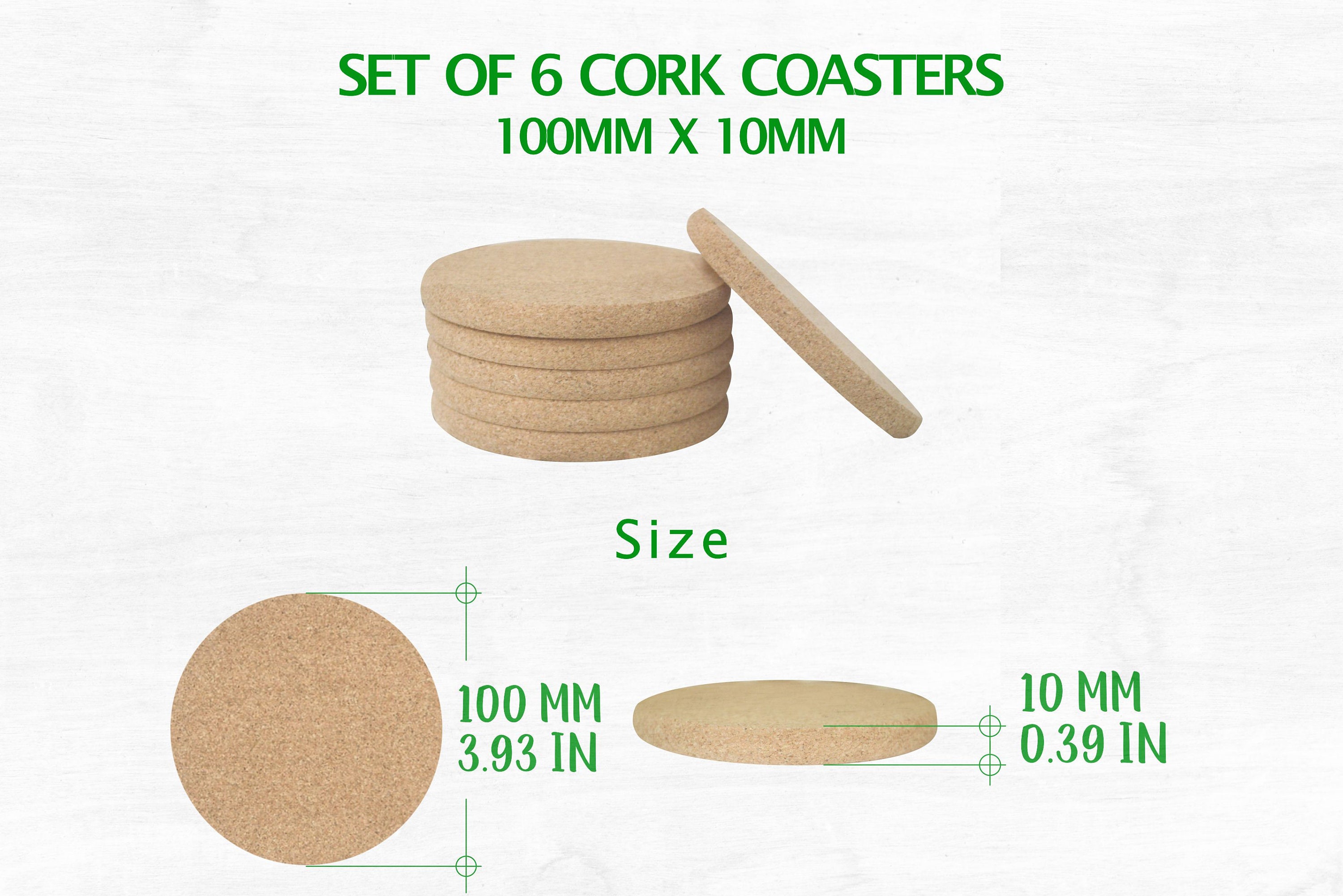 Bar Coasters, Bar Custom, Bar Decor, Set of 6, Cork Coasters With ...