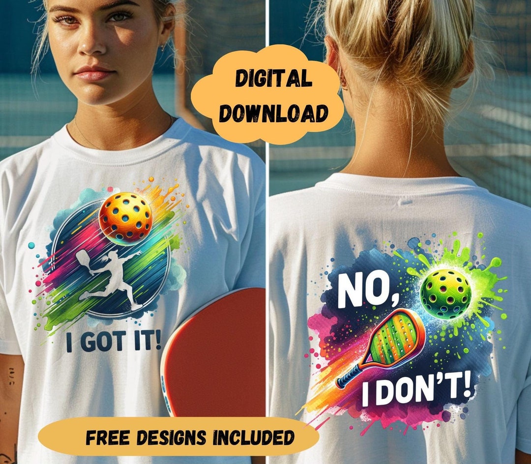 Pickleball Clipart Shirt Sublimation Front and Back Side Sublimation ...