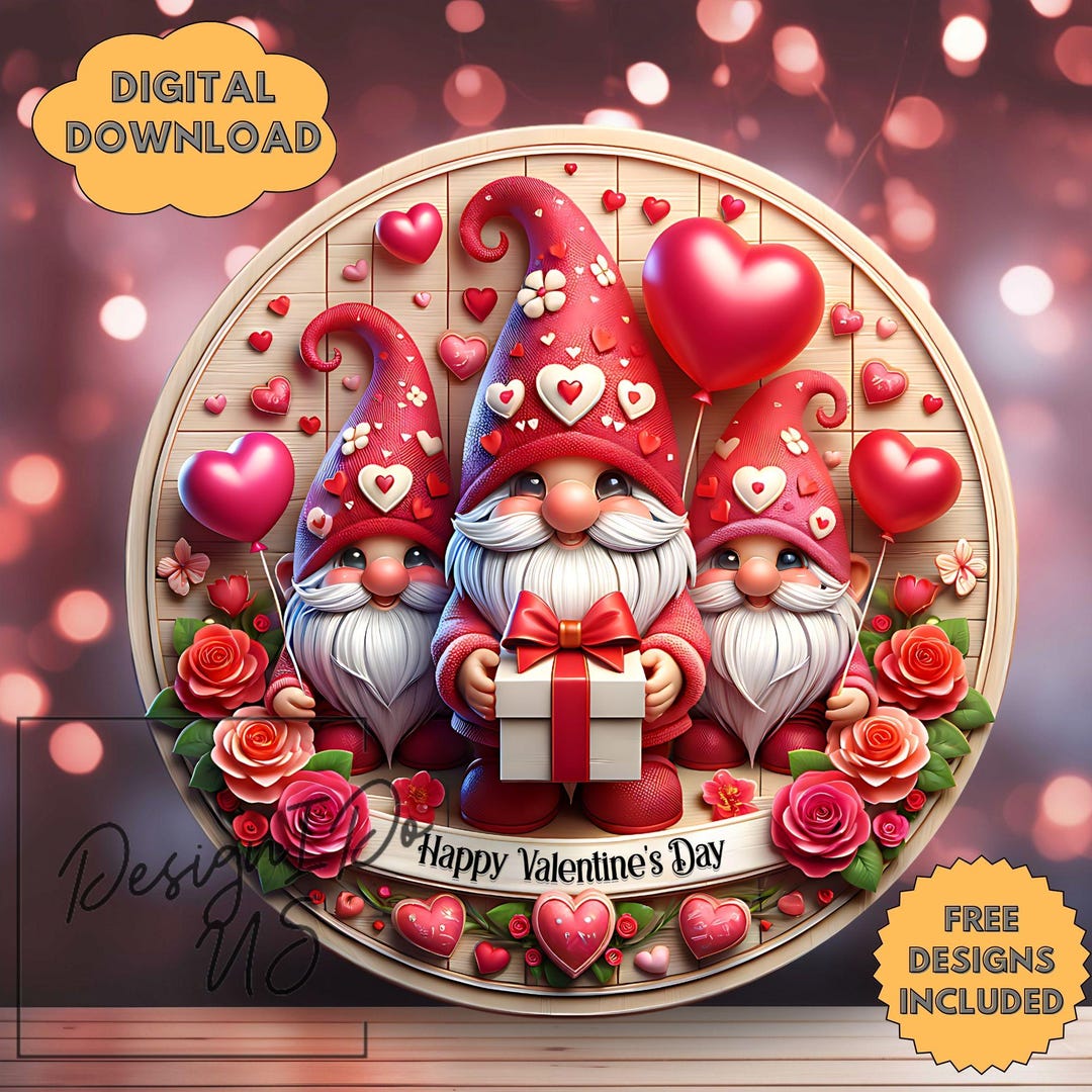 Gnome Png, Valentine's Day Sublimation PNG, Love Welcome Sign Digital ...
