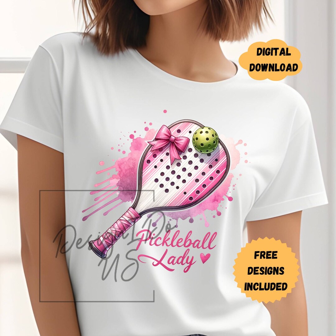 Pickleball Lady Clipart Shirt Sublimation Design Digital Download PNG ...