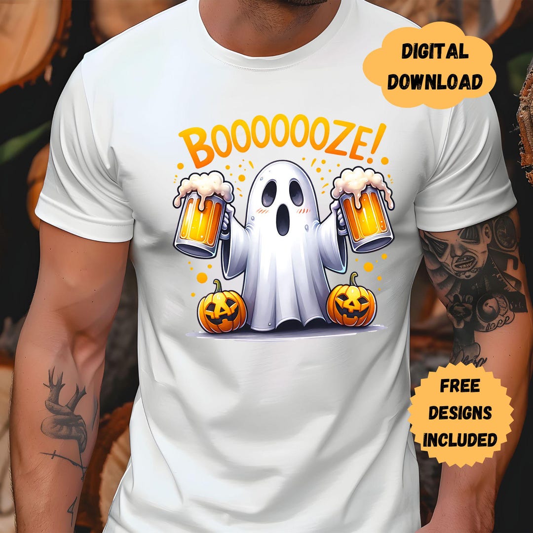 Ghost Clipart, Halloween Beer Shirt Sublimation Design Digital Download ...