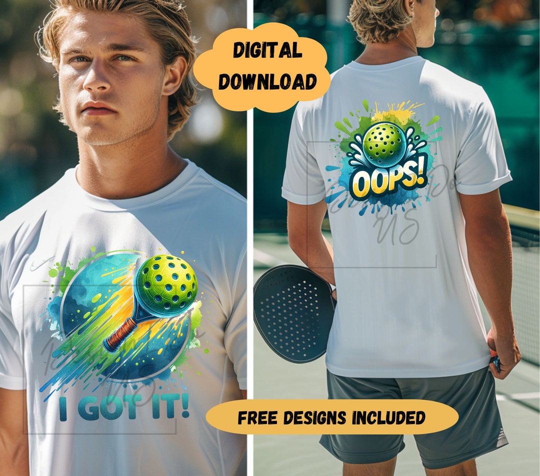 Pickleball Clipart Shirt Sublimation Front and Back Side Sublimation ...