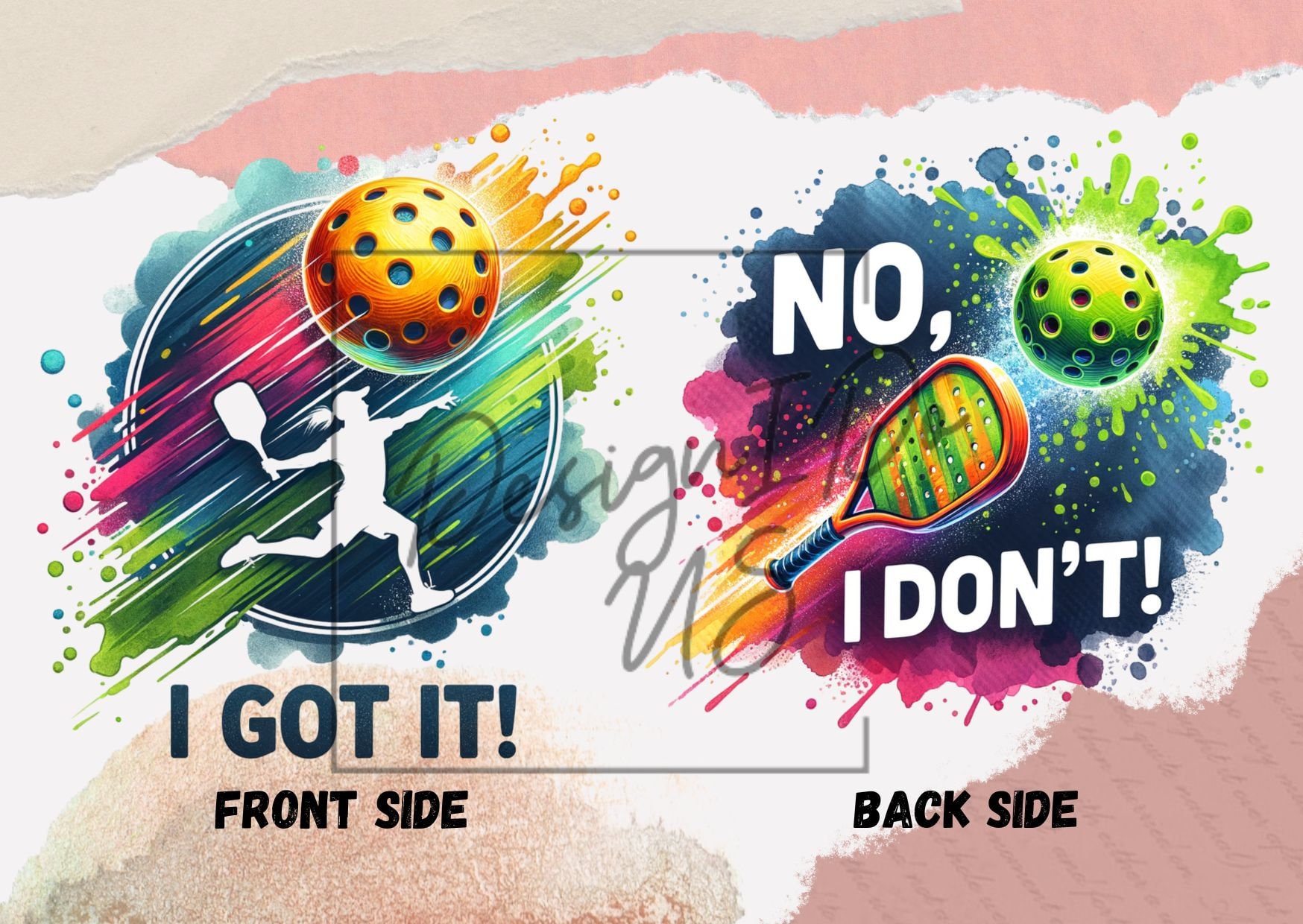 Pickleball Clipart Shirt Sublimation Front and Back Side Sublimation ...