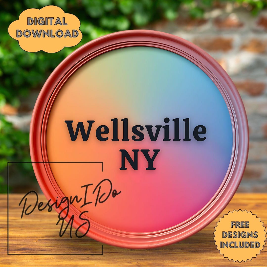 3D Welcome Png, Wellsville NY Round Sublimation Png, Instant Digital ...