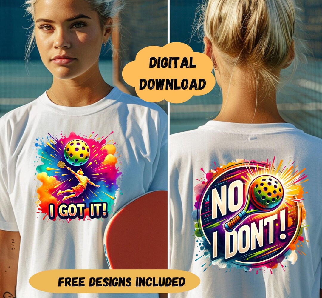 Pickleball Clipart Shirt Sublimation Front and Back Side Sublimation ...