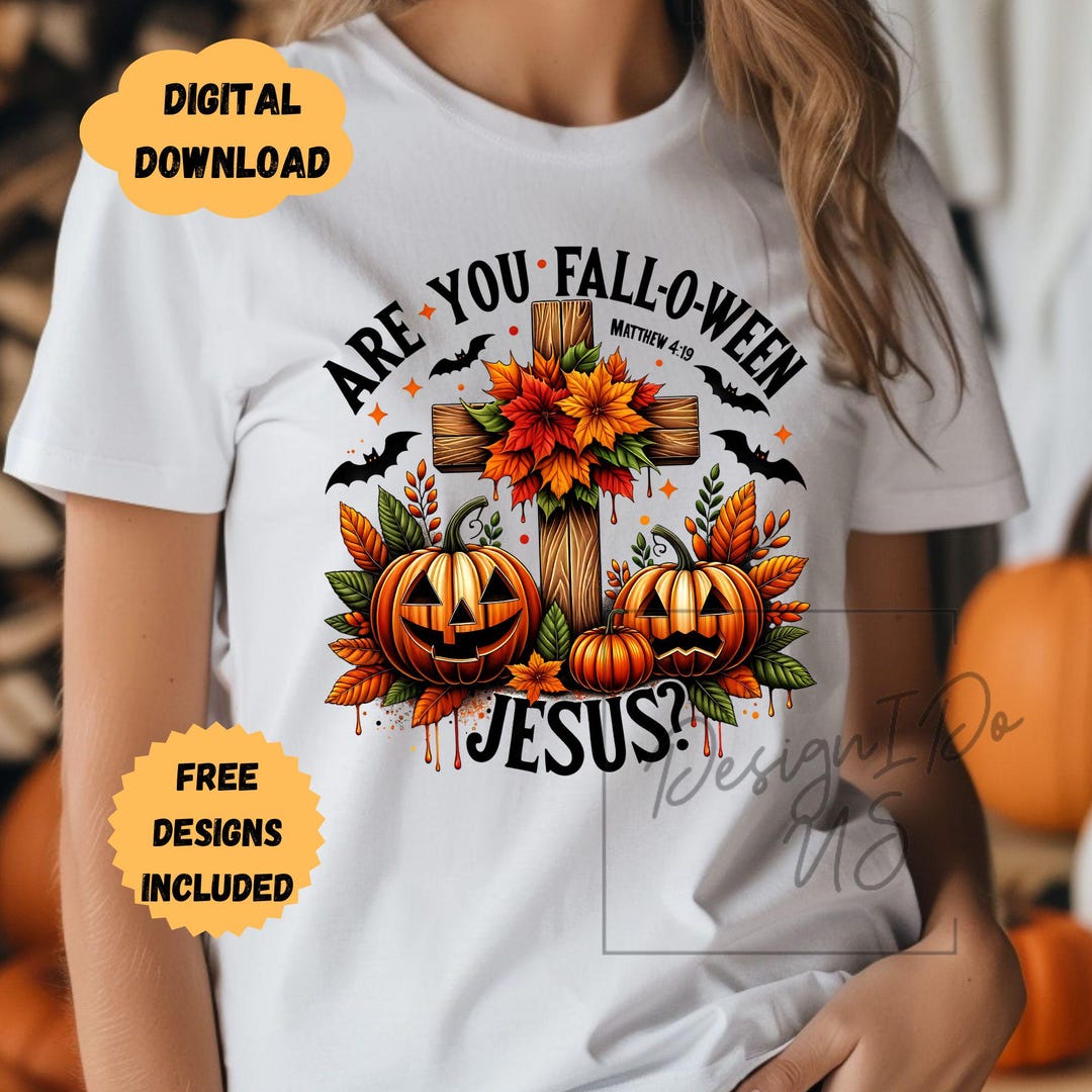 Fall Halloween Religious Clipart, Jesus Shirt Sublimation Design ...