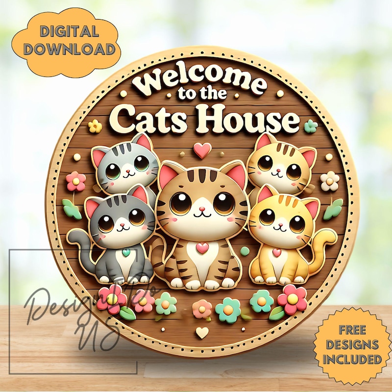 Funny Cat Sign House - Etsy