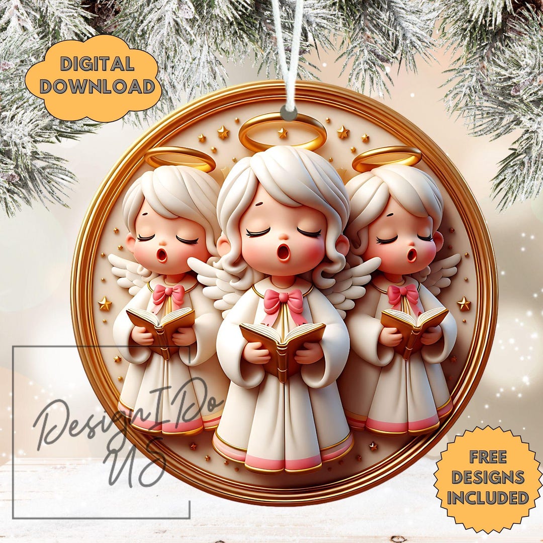 Angel Christmas PNG, 3D Welcome Sign Sublimation Png, Winter Wreath ...