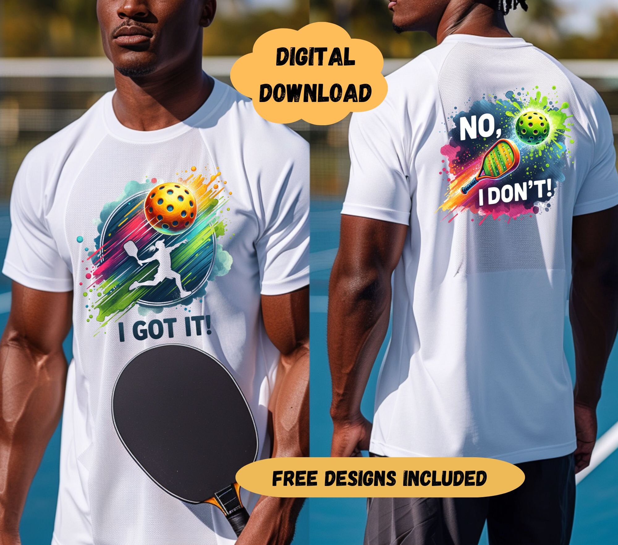 Pickleball Clipart Shirt Sublimation Front and Back Side Sublimation ...