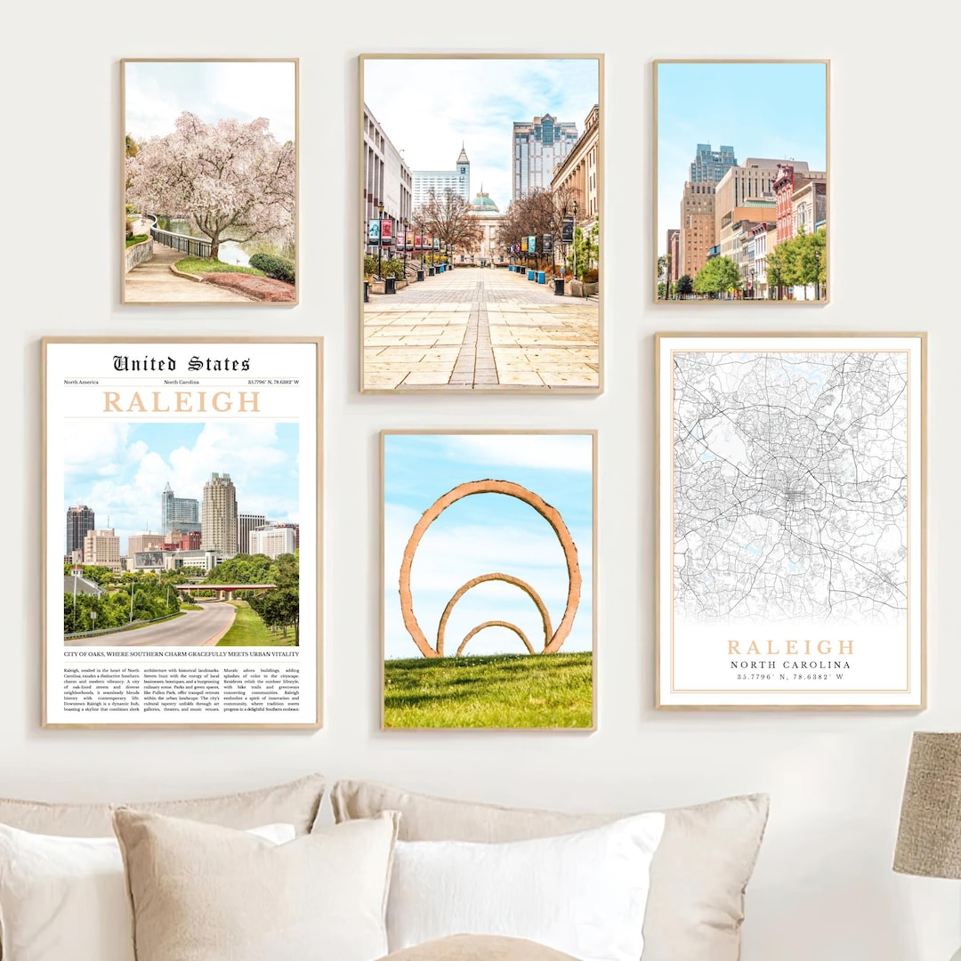 Raleigh City Prints Set of 6: Skyline, Museum, Park (digital Download ...