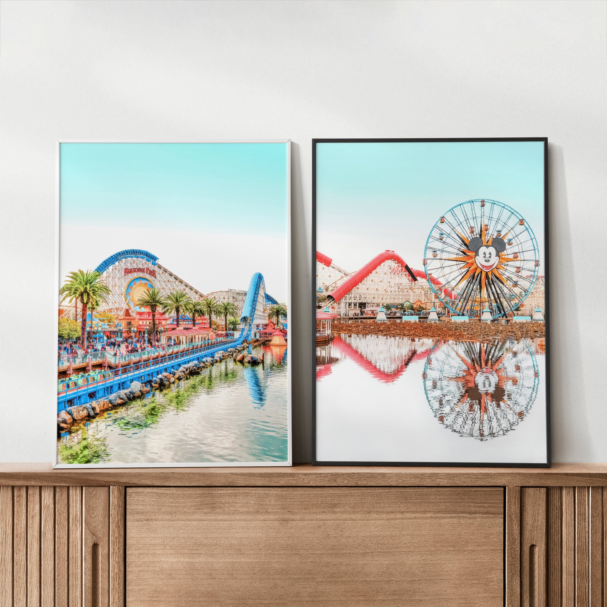 Disneyland Parks Print Set of 6, California Disneyland Park Map Decor ...