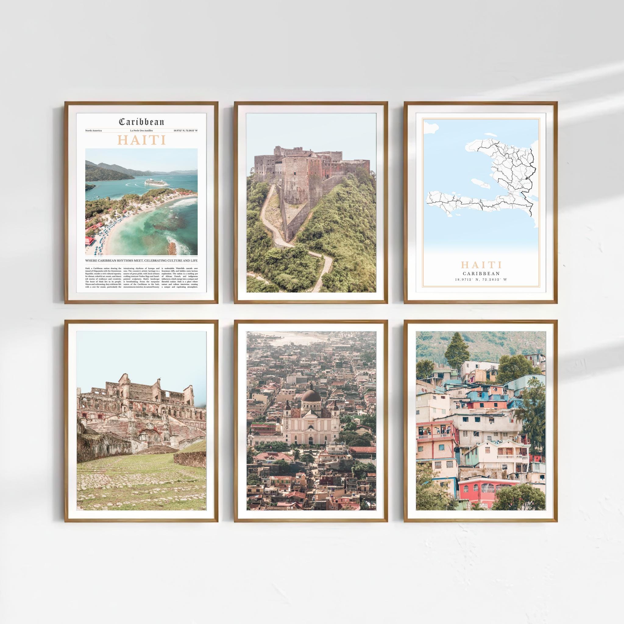 Haiti Print Set of 6, Haiti Map Decor, Haiti Wall Art Photos, Caribbean ...