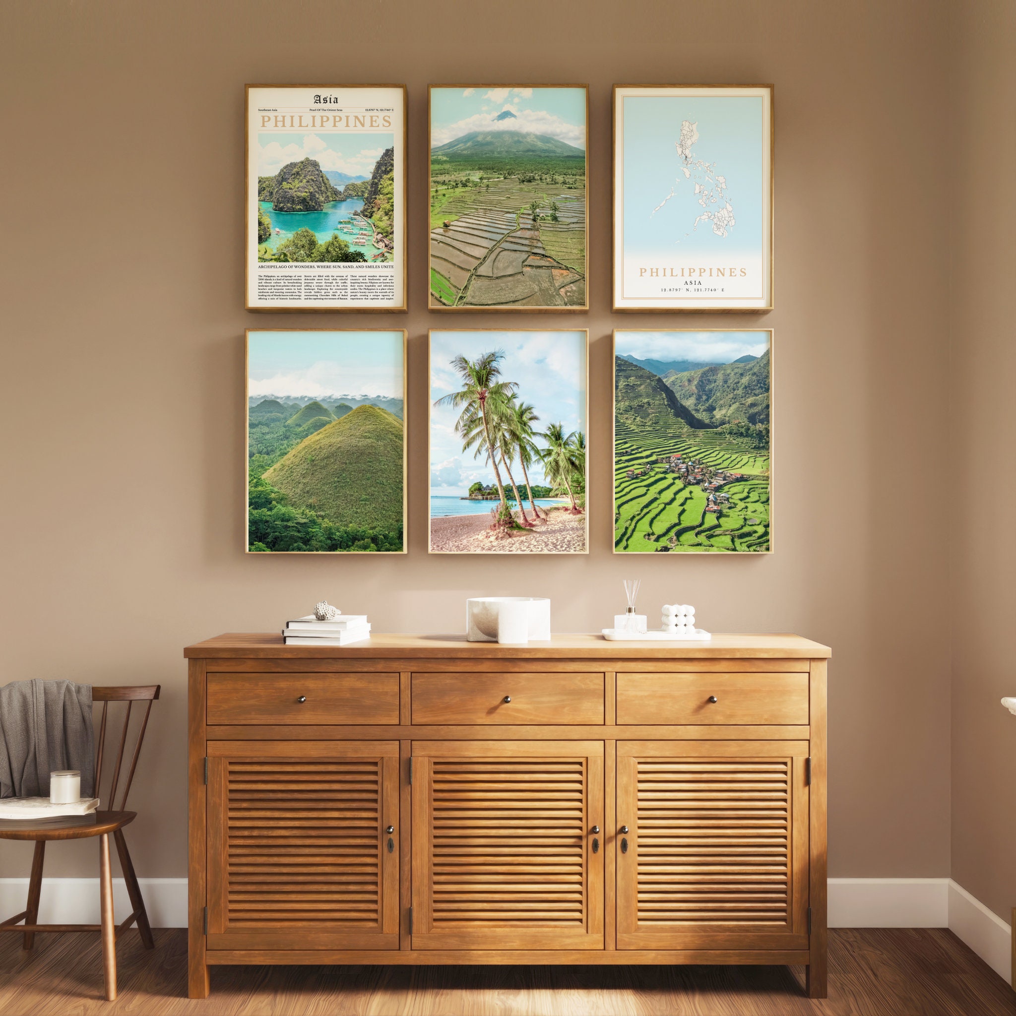 Philippines Print Set of 6, Philippines Map Home Decor, Philippines ...