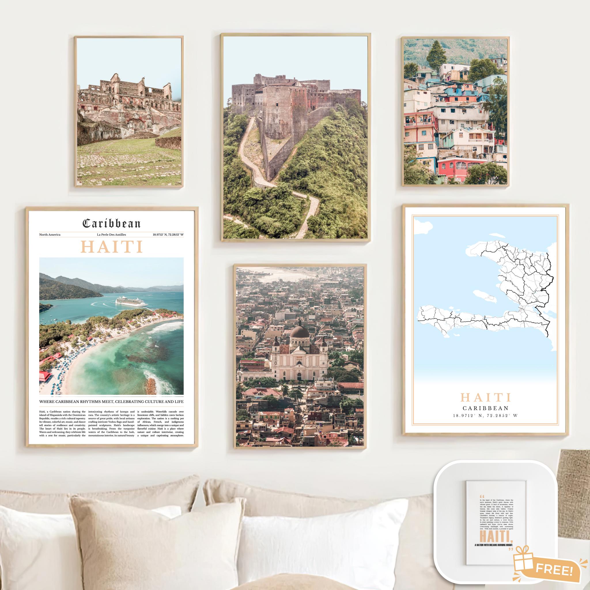 Haiti Print Set of 6, Haiti Map Decor, Haiti Wall Art Photos, Caribbean ...
