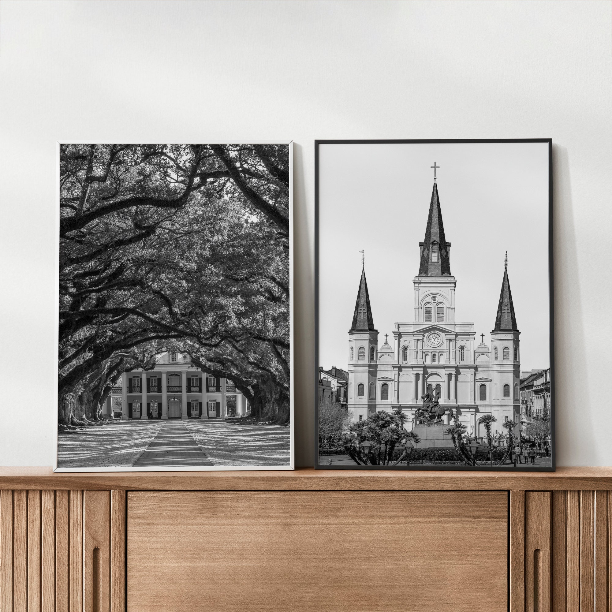 Louisiana Print Set of 6, Black and White Map Decor, New Orleans Travel ...