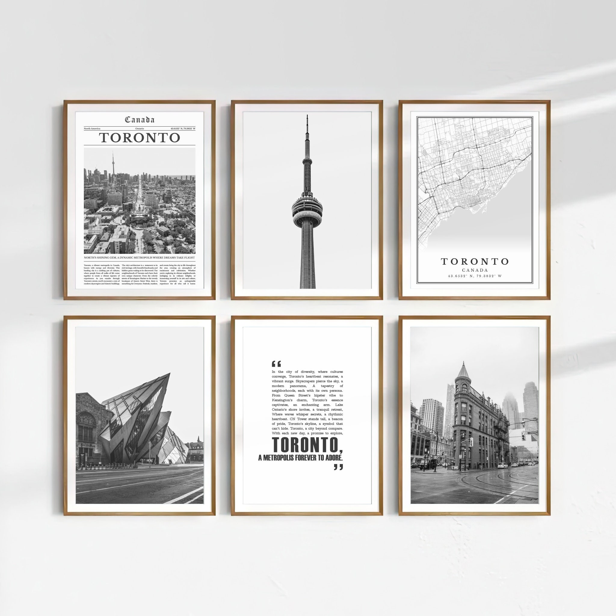 Digital Toronto Print 6er-Set, Toronto Karte, Toronto Kunstdruck ...