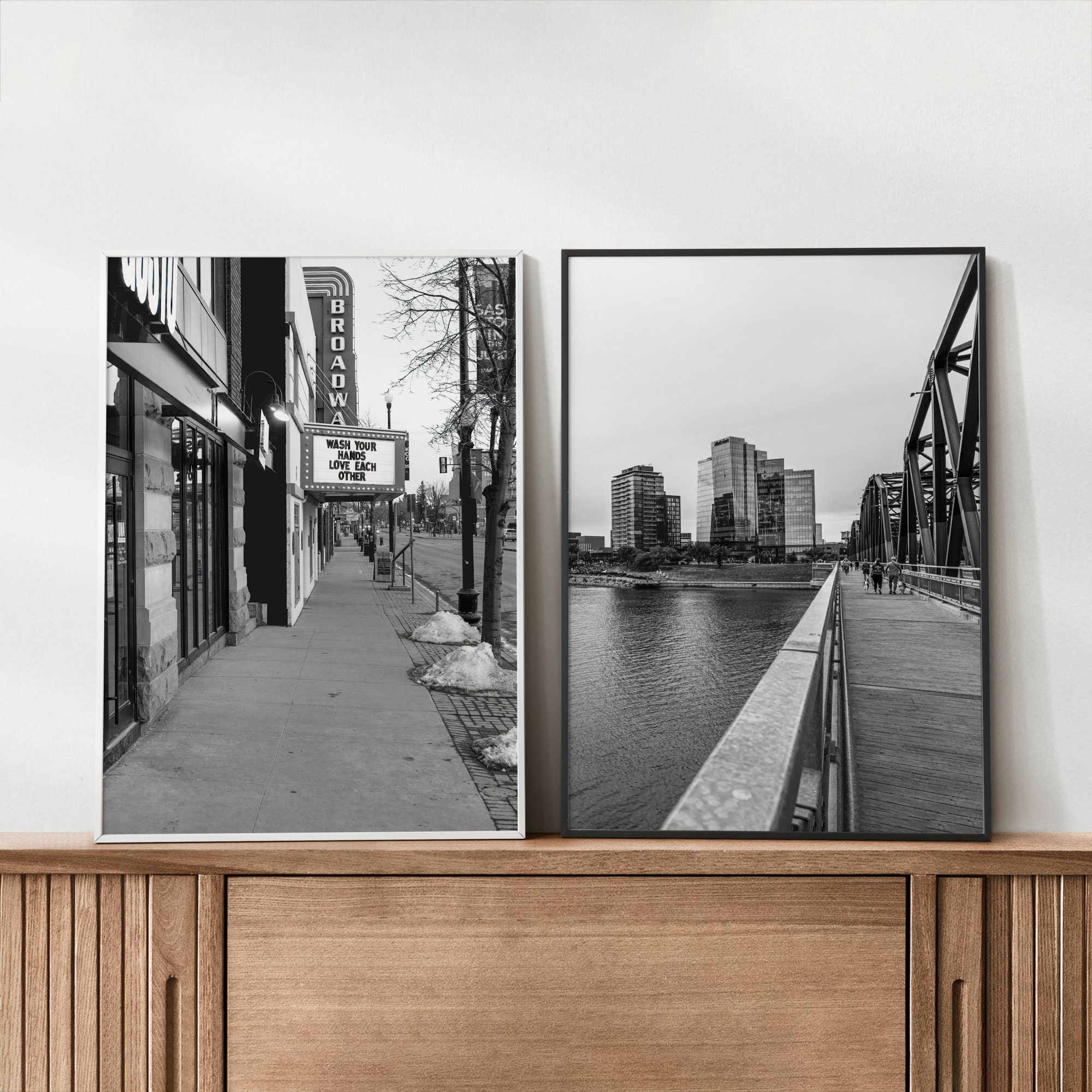 Digitales Saskatoon Print Set schwarz und weiß, Saskatoon Karte ...