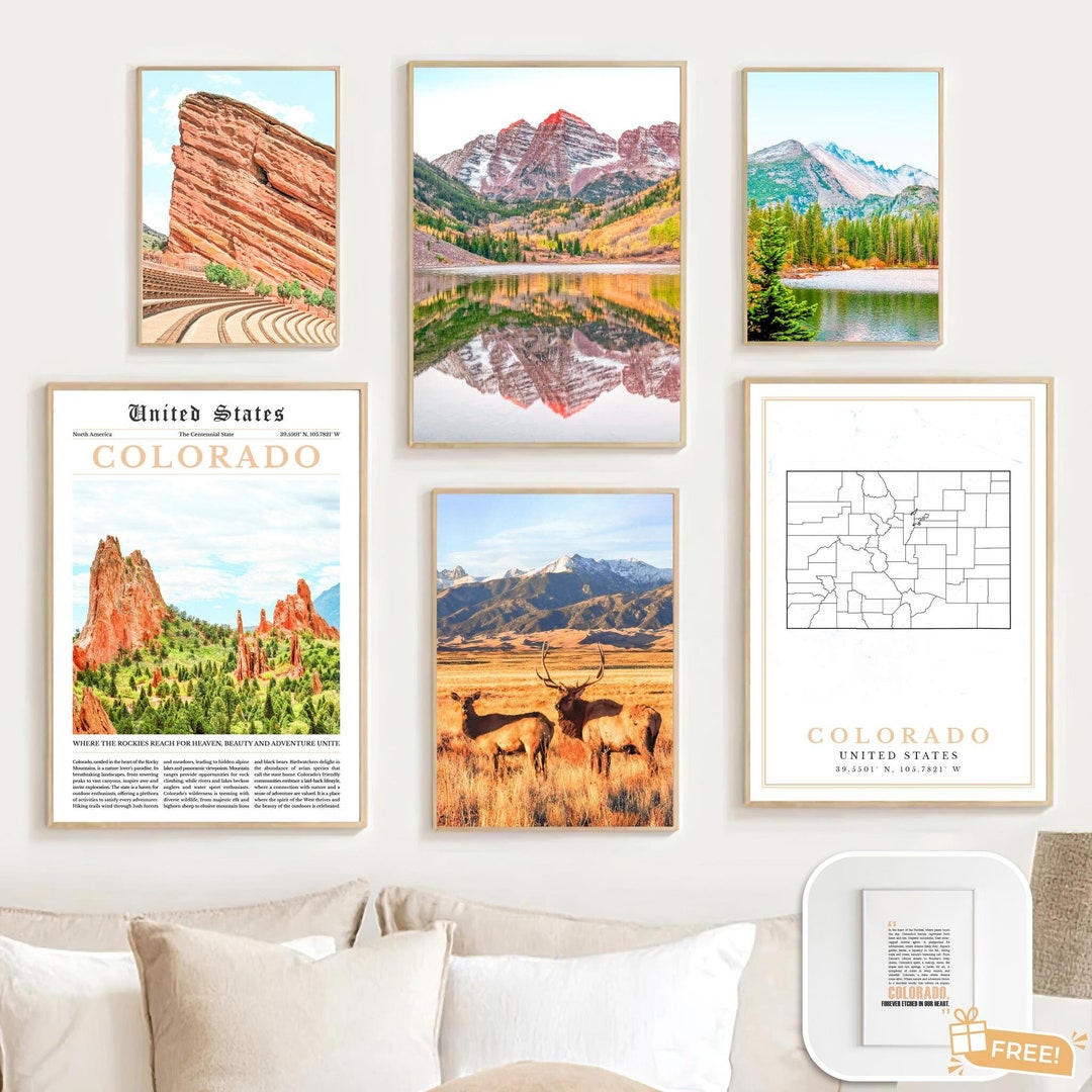 Colorado Wall Art Print Set: Rocky Mountains, National Parks (digital ...