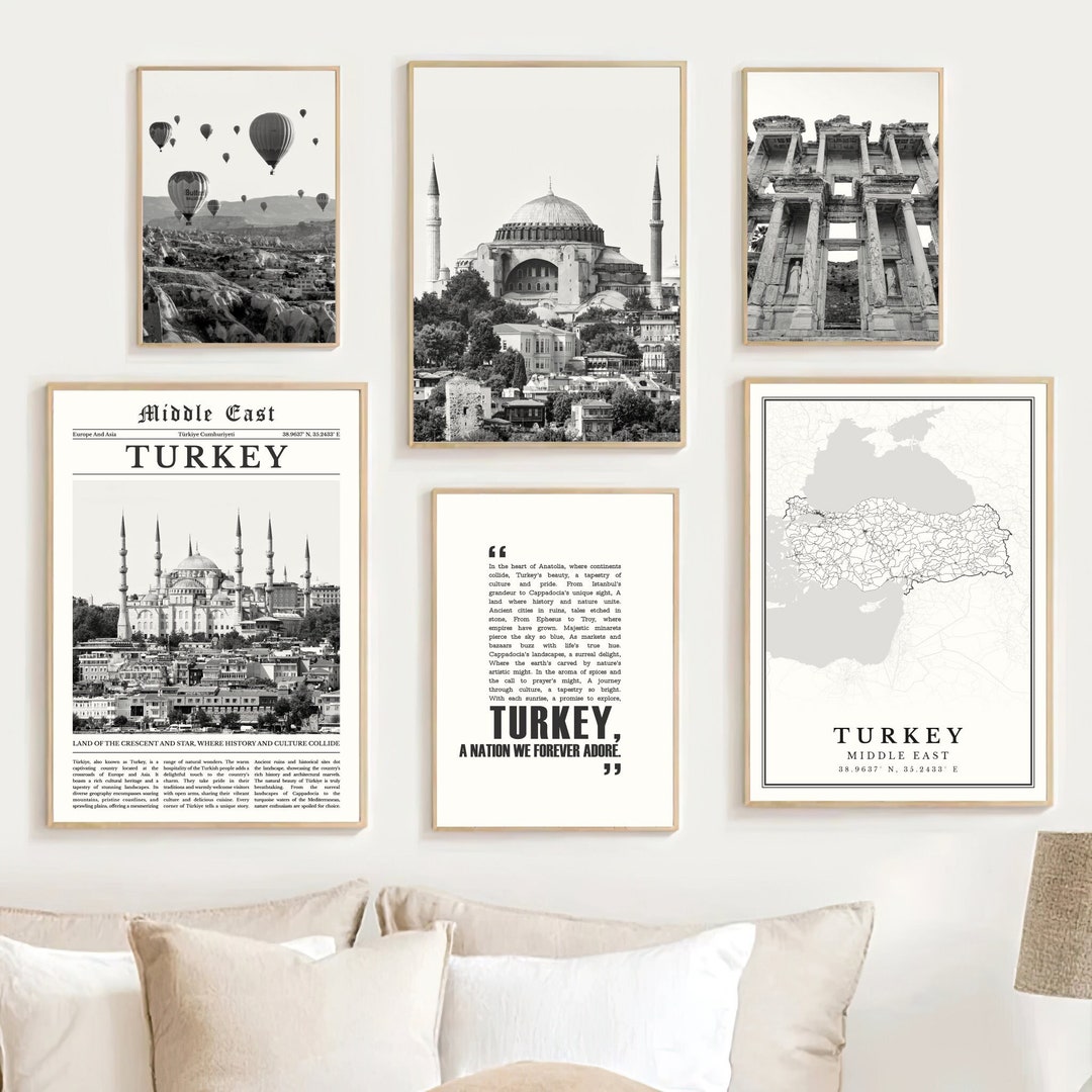 Turkey Travel Poster Set: Black and White Photography (digital Download ...