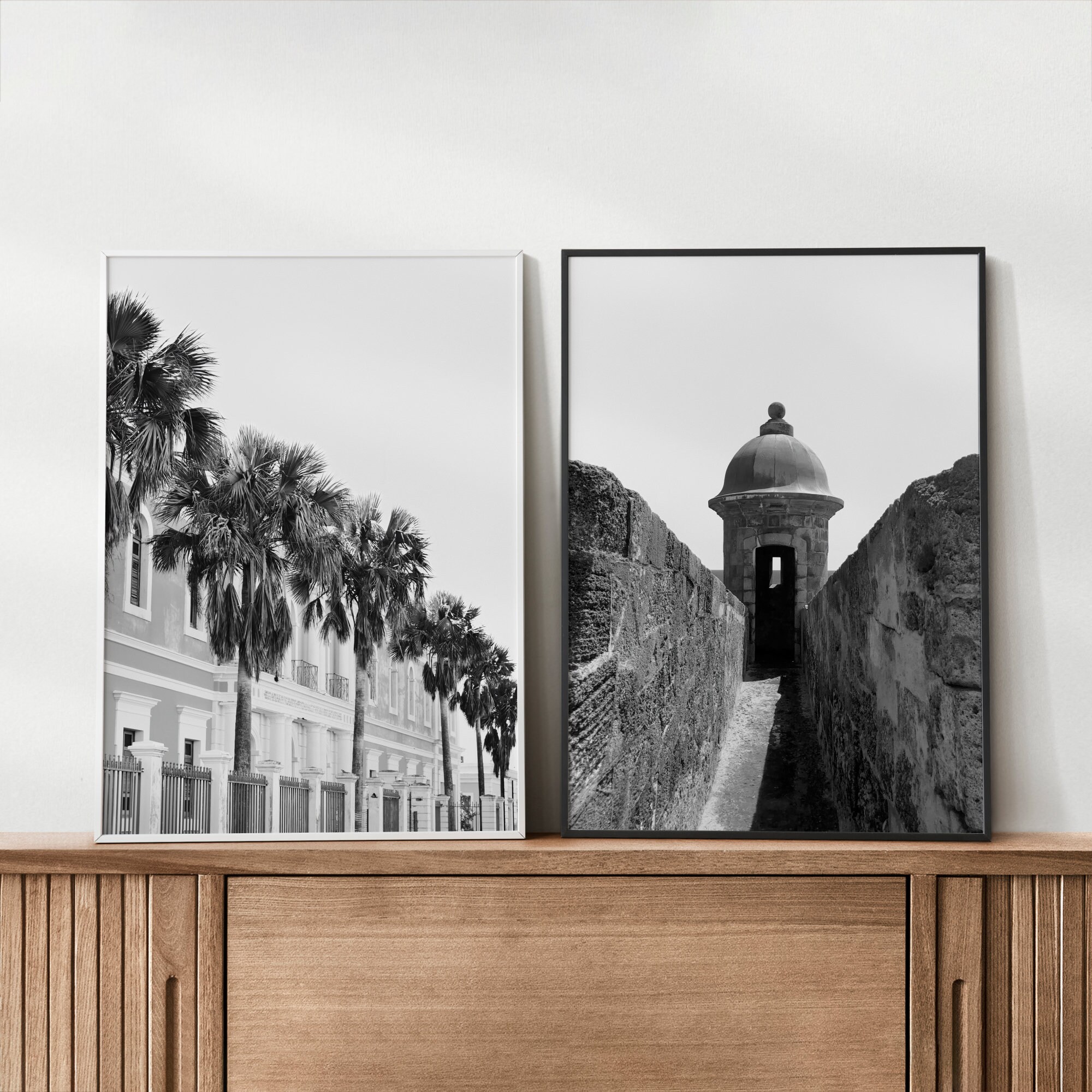Digital Puerto Rico Print Set of 6, Puerto Rico Black and White Poster ...