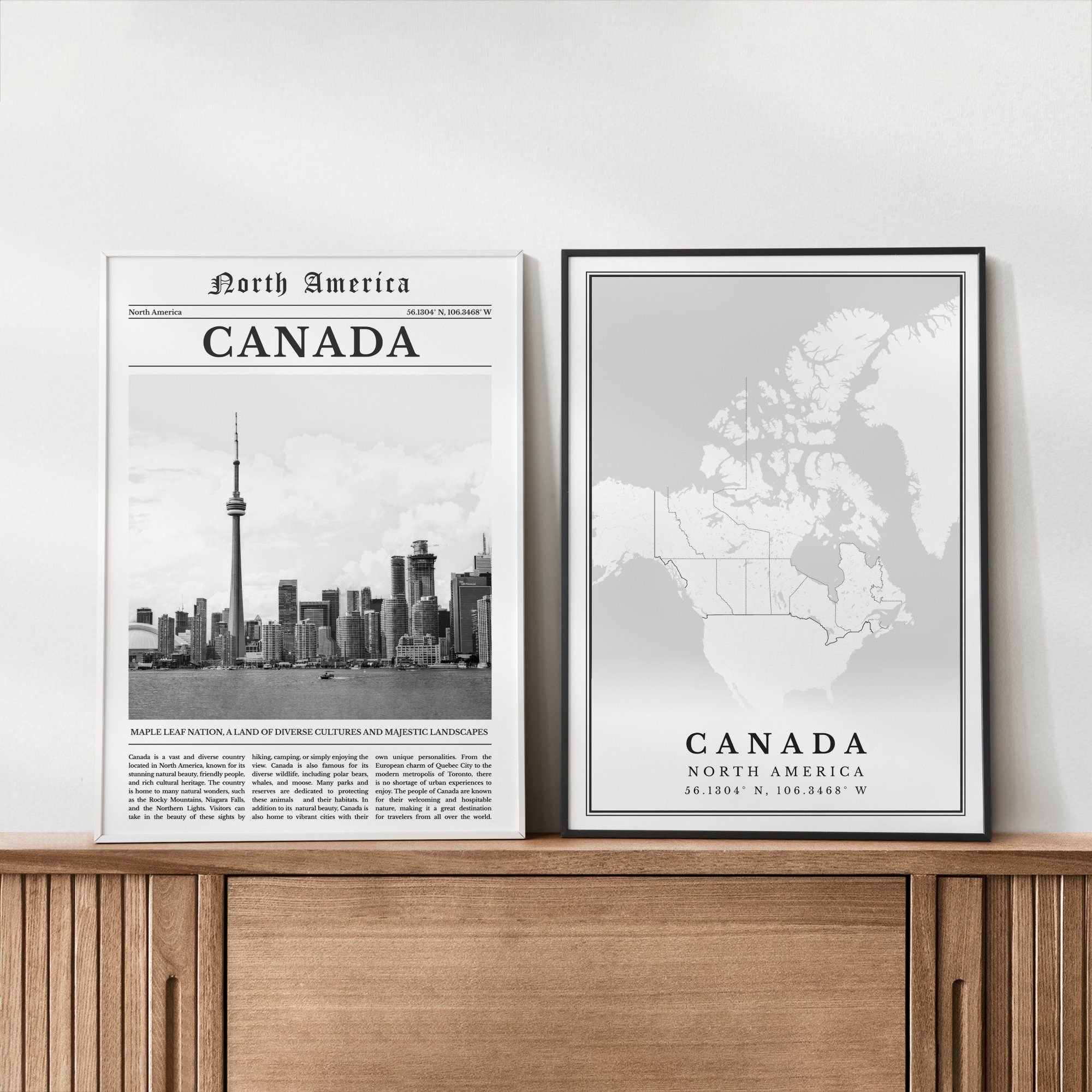 Digital Canada Print Set of 6, Canada Map Art, Canada Art, Canada Wall ...