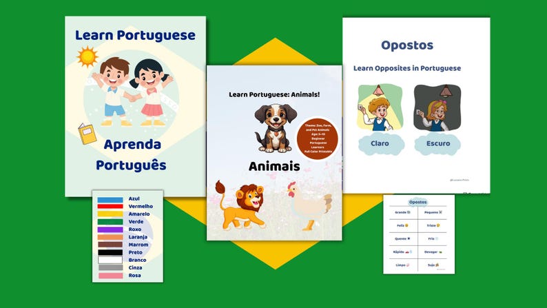 Learn Portuguese for Kids – Printable Bundle | 3 Fun Language ...