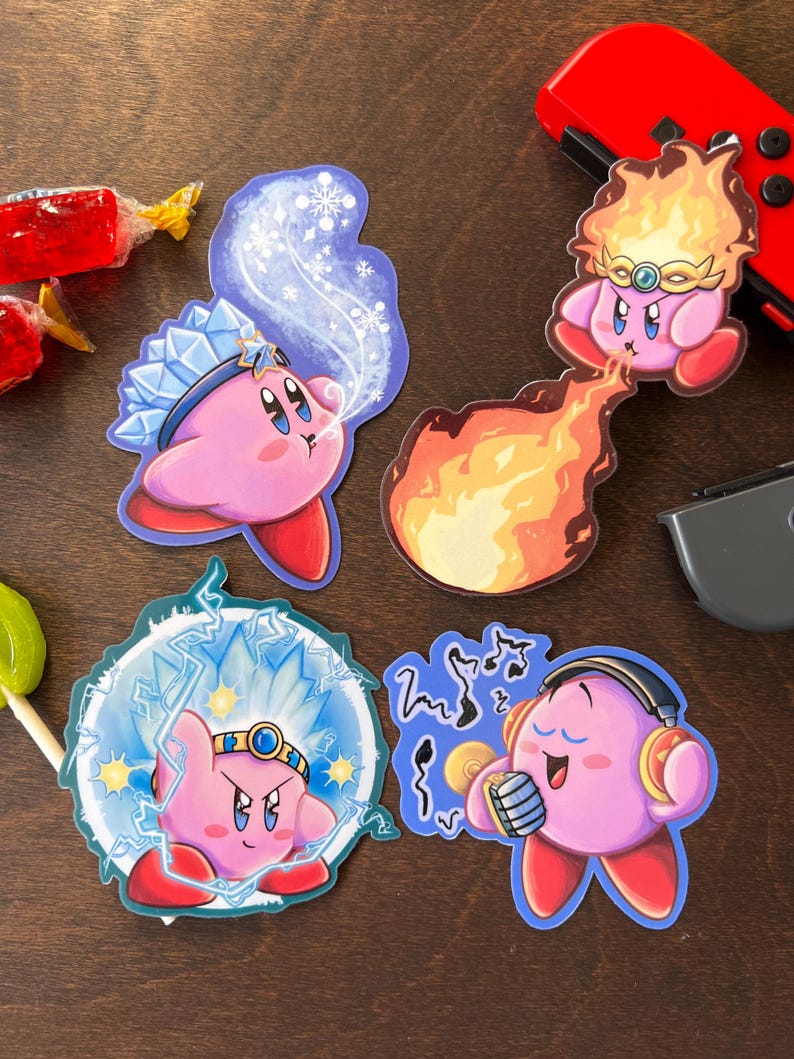 Kirb Copy Ability Stickers [series 2] | Kirb Inspired| Weatherproof ...